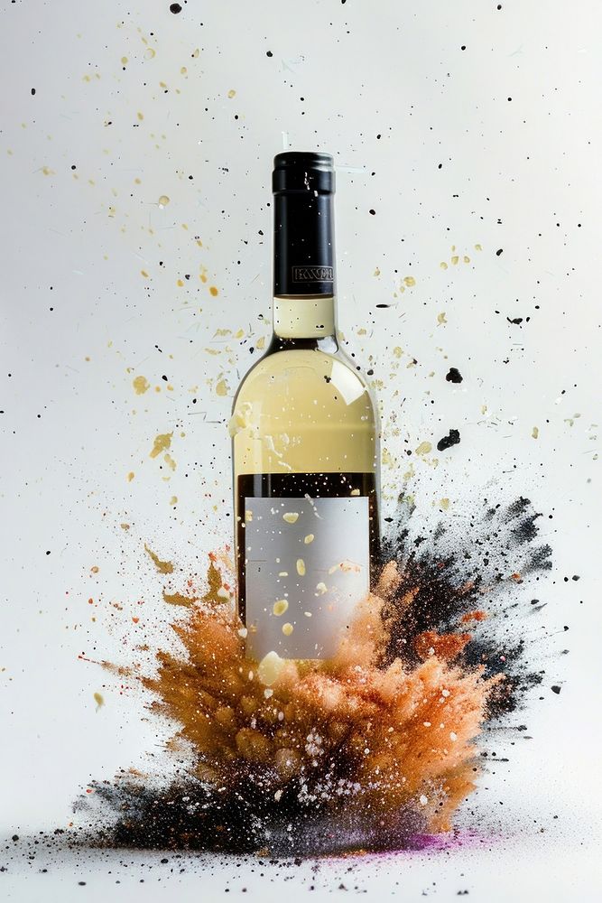 Exploding bottle white wine explosion | Free Photo - rawpixel