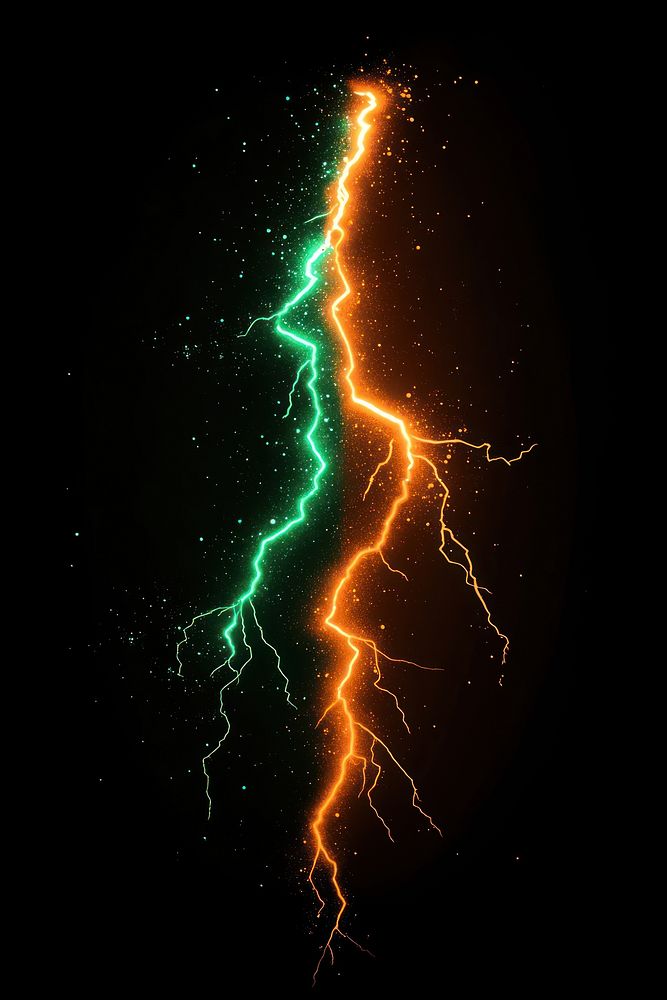 Orange and green Lightning lightning | Free Photo - rawpixel