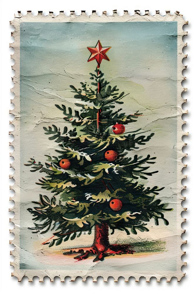 Christmas tree christmas stamp christmas | Premium Photo - rawpixel