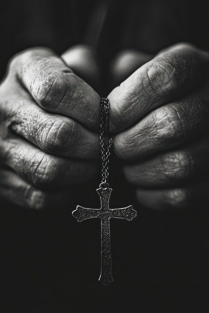 Holding hands clasp cross necklace | Free Photo - rawpixel
