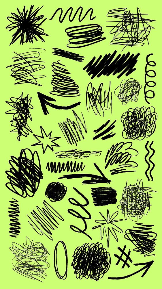 collection black ink scribble art | Premium Vector - rawpixel