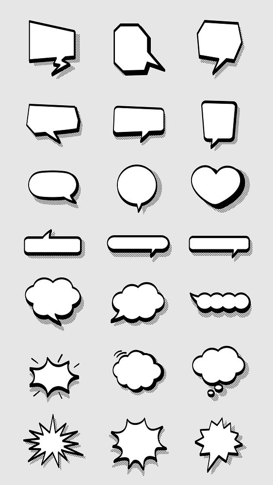 Collection blank speech bubble shapes | Free Vector - rawpixel