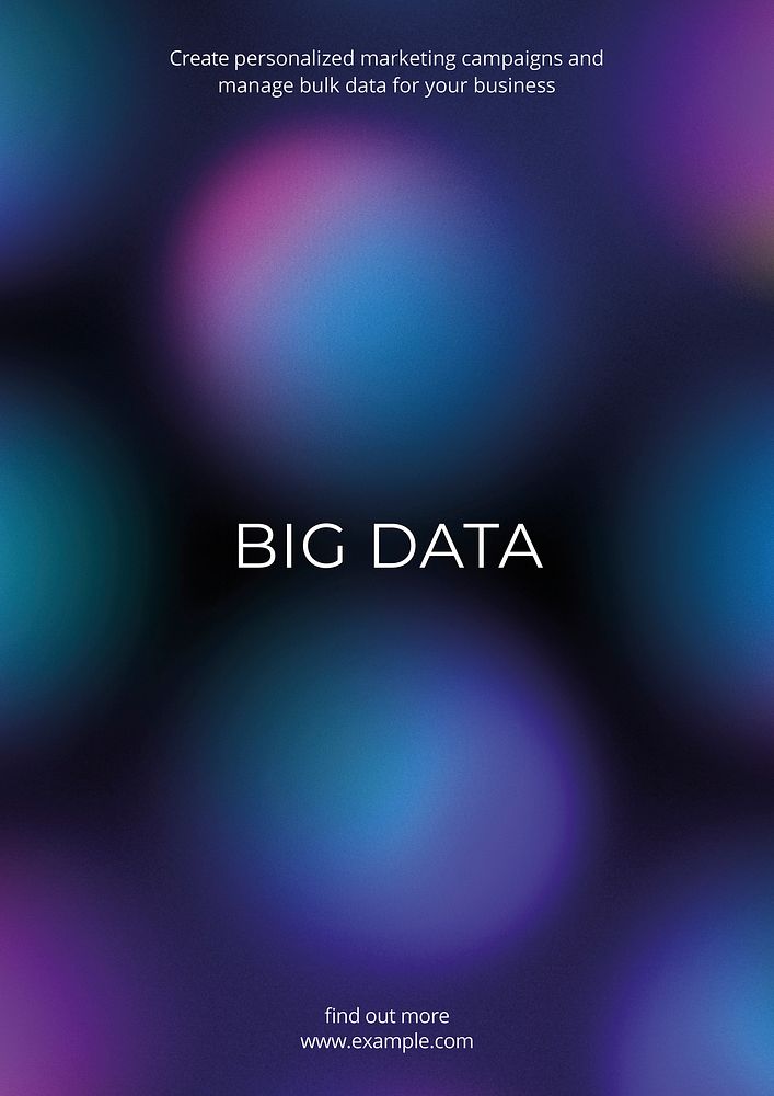 Big data gradient poster template | Free Vector Template - rawpixel
