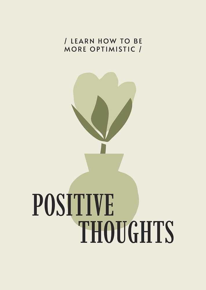 Positive thoughts poster template | Free Photo - rawpixel