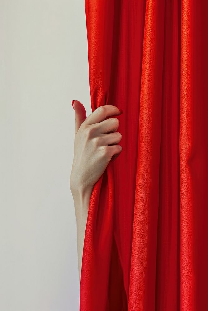 Curtain hand finger red | Free Photo - rawpixel
