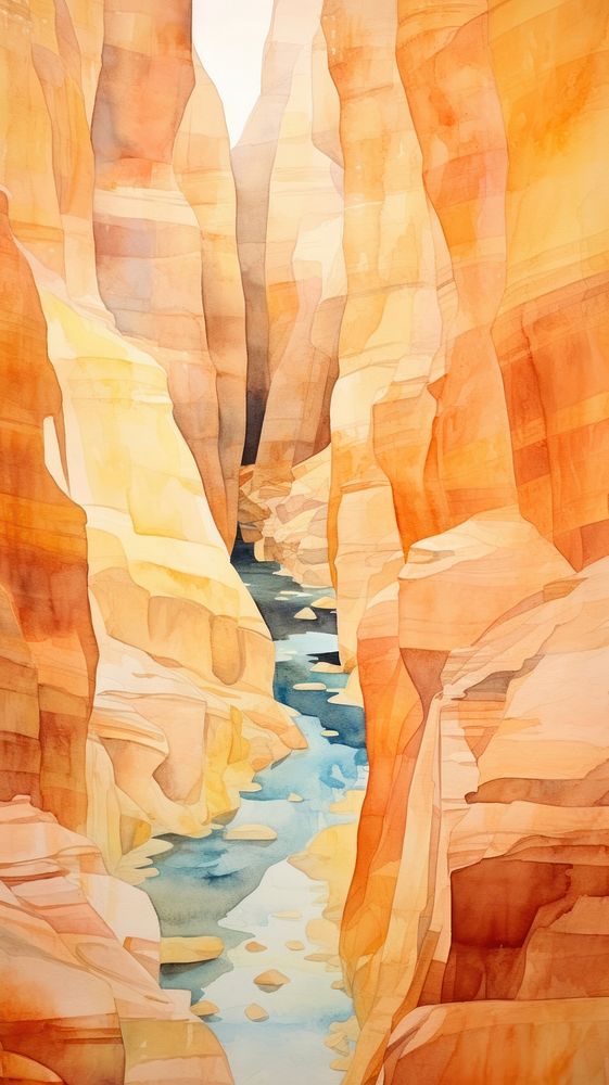 Watercolor canyon outdoors pattern nature. | Premium Photo Illustration - rawpixel