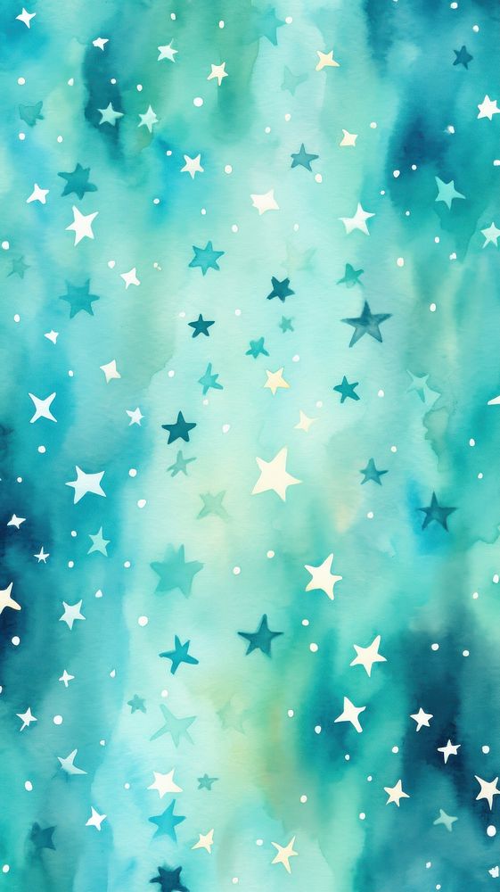 Watercolor teal stars pattern texture | Premium Photo Illustration ...