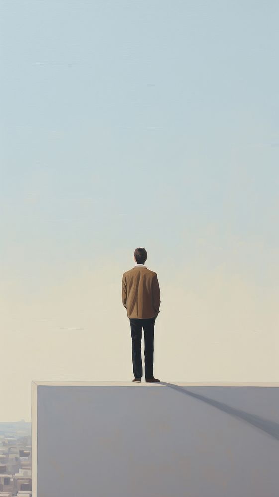 Man standing rooftop outdoors adult | Free Photo Illustration - rawpixel