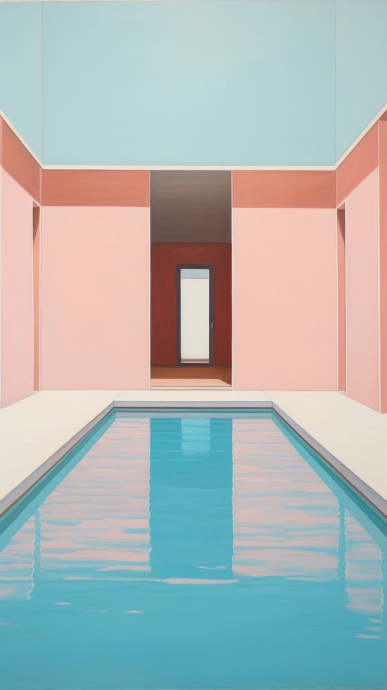 Swimming pool painting architecture reflection. | Free Photo ... Swimming pool painting architecture reflection. | Free Photo ...