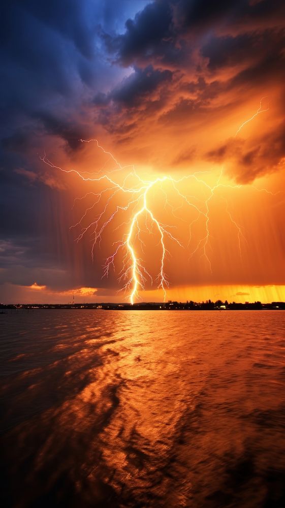 Lightning thunderstorm outdoors scenery. | Premium Photo - rawpixel