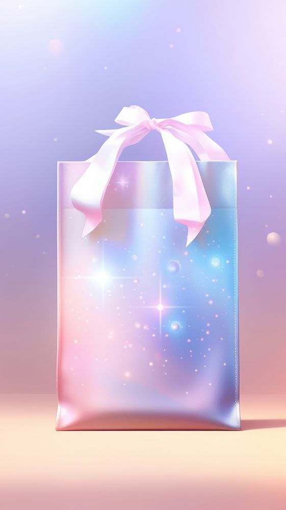 Shopping bag gift illuminated celebration. | Premium Photo Illustration ...