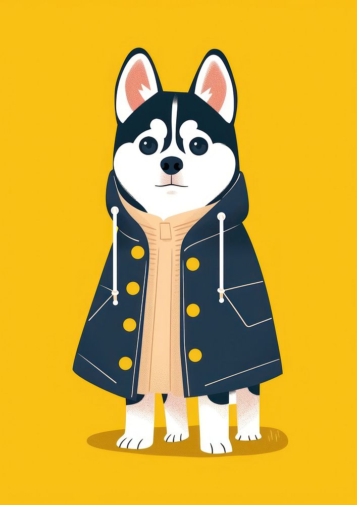 Siberian husky dog wearing rain | Free Photo Illustration - rawpixel
