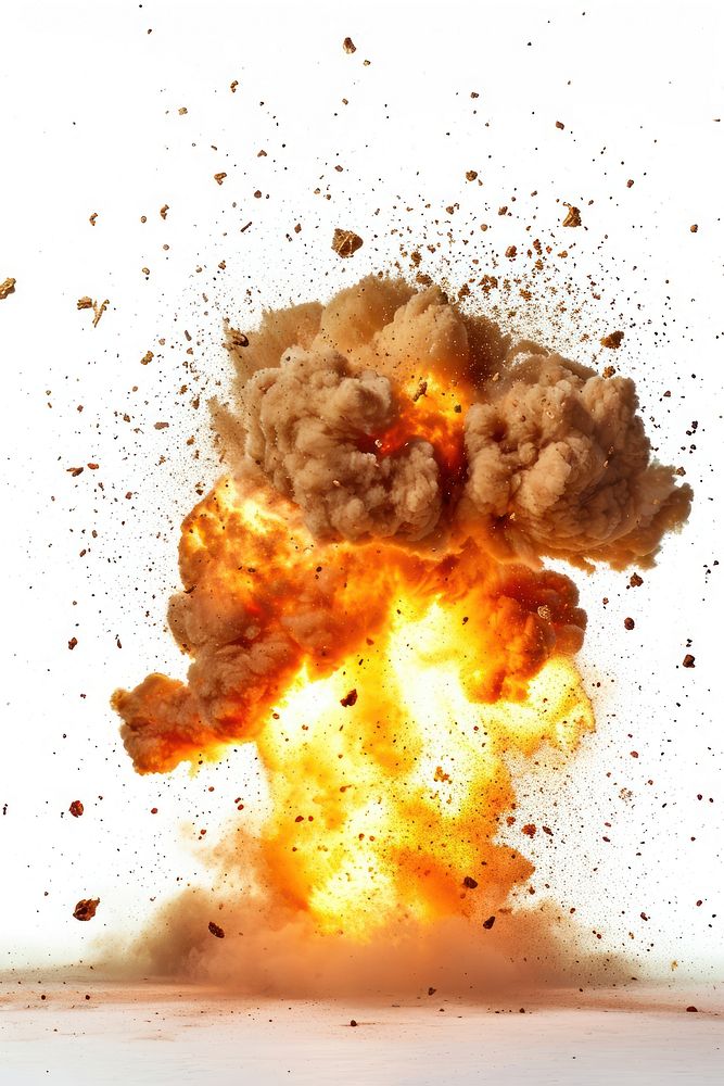Explosion fire white background destruction. | Premium Photo - rawpixel