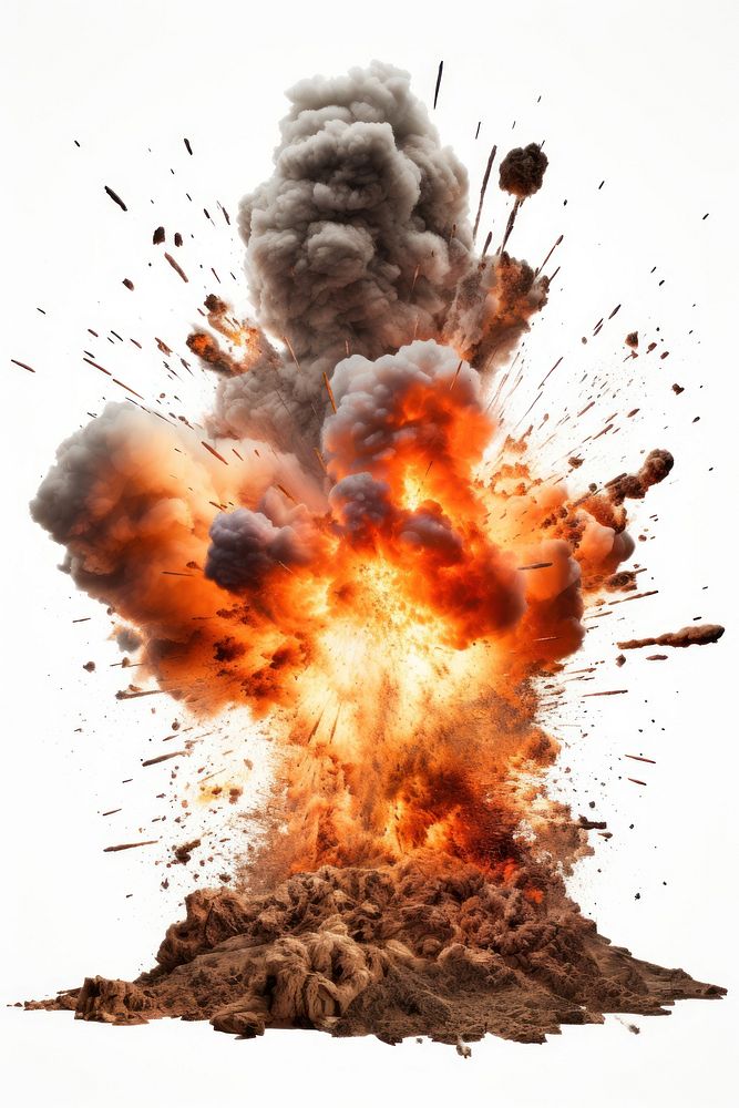 Explosion fire white background destruction. | Premium Photo - rawpixel