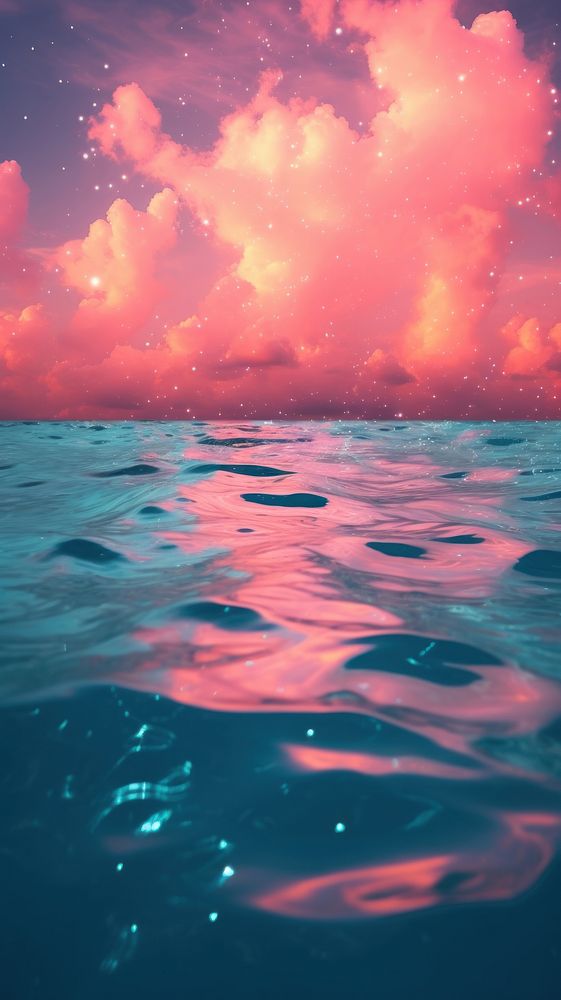 magical neon ocean backgrounds outdoors | Premium Photo Illustration ...