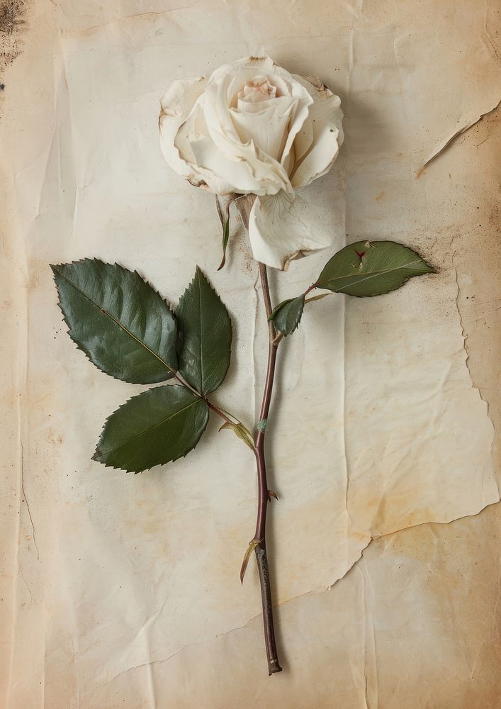 Real Pressed white Rose flower | Premium Photo - rawpixel