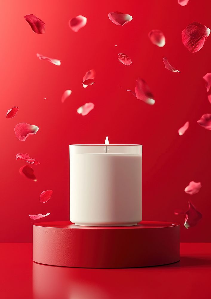 Candle packaging petal rose red. | Premium Photo - rawpixel
