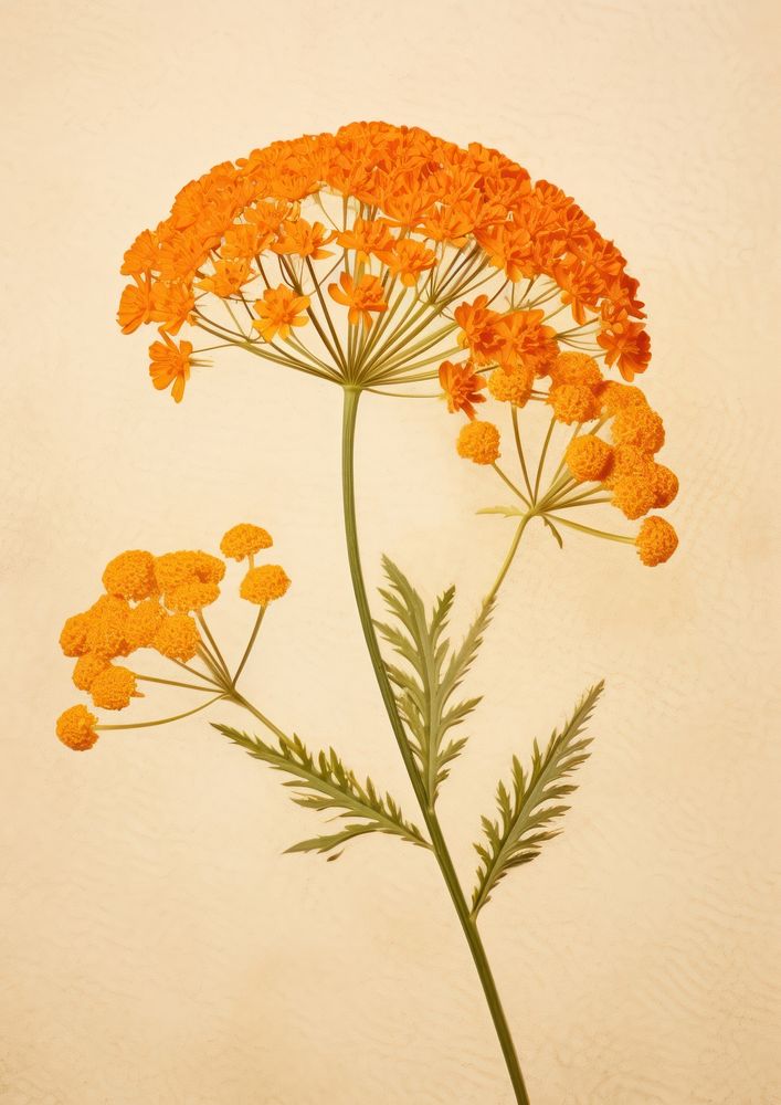 Pressed orange yarrow flower plant | Free Photo - rawpixel