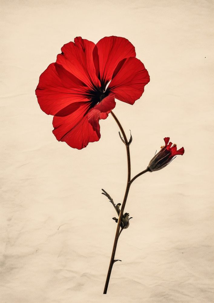 Pressed red petunia flower hibiscus | Free Photo - rawpixel