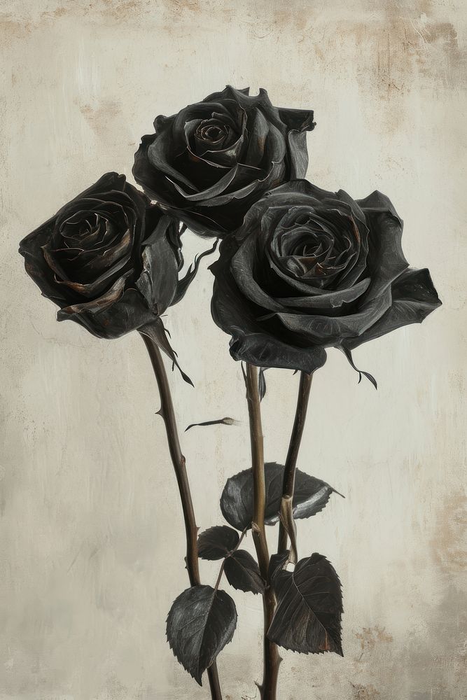 Black roses bouquet isolated clear | Free Photo Illustration - rawpixel
