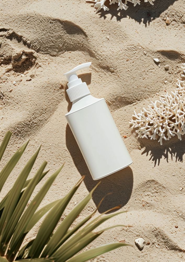 Sunscreen bottle beach container cosmetics. | Premium Photo - rawpixel