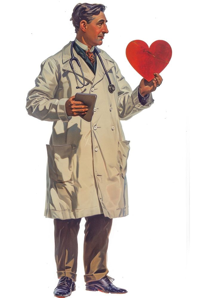 Doctor holding Heartshape icon drawing | Free Photo Illustration - rawpixel