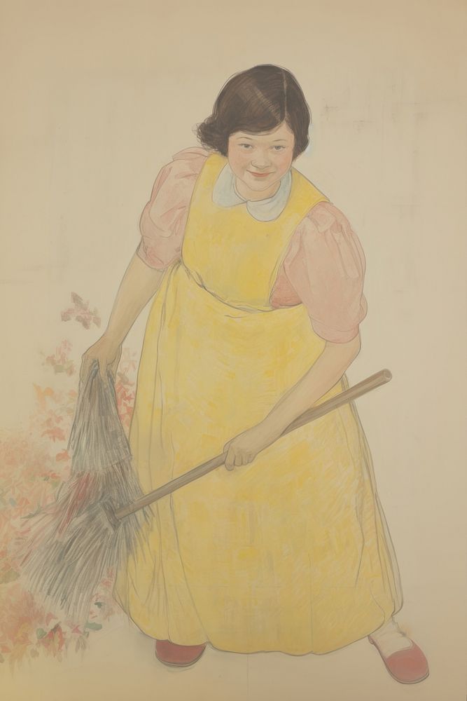 A homemaker cleaning painting holding. | Free Photo Illustration - rawpixel