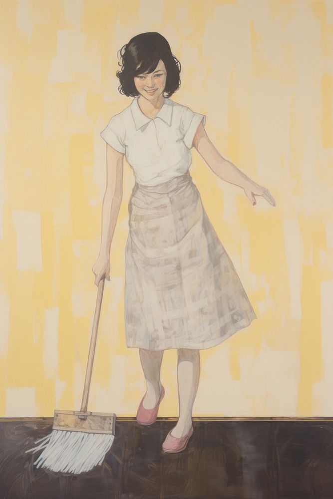 A homemaker cleaning painting footwear. | Free Photo Illustration ...