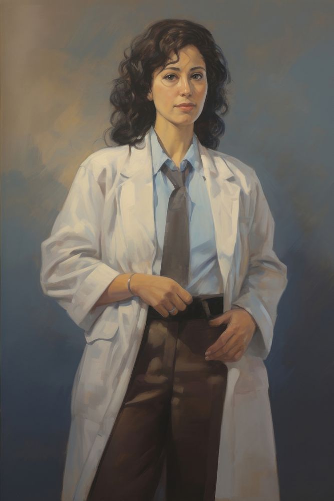 female doctor portrait painting coat | Premium Photo Illustration ...