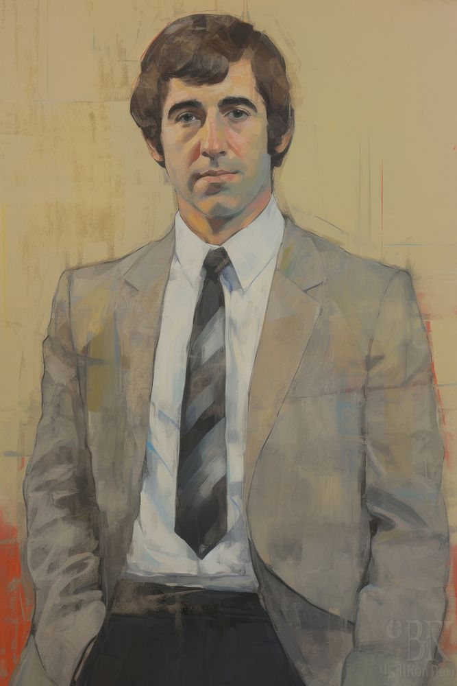 lawyer proper suit portrait painting | Free Photo Illustration - rawpixel