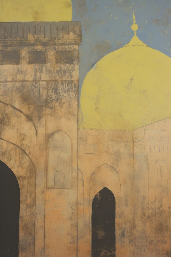 Islamic Mosque architecture building painting | Free Photo Illustration ...