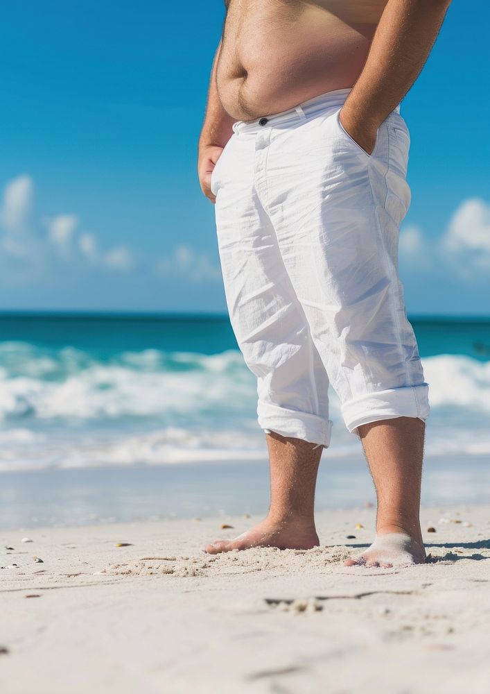 Fat man wearing white pants | Free Photo - rawpixel