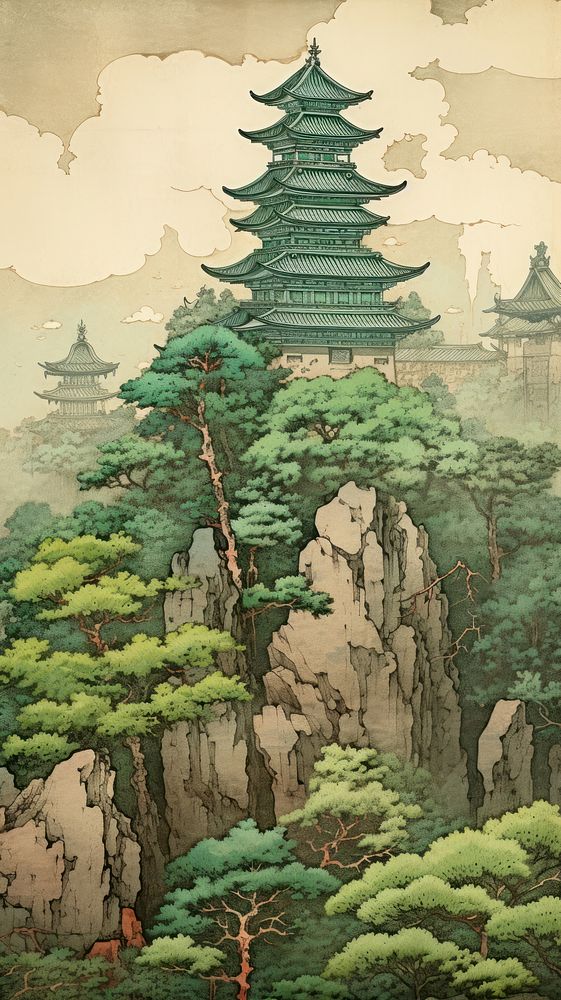 Tree architecture tradition building. AI | Premium Photo Illustration ...