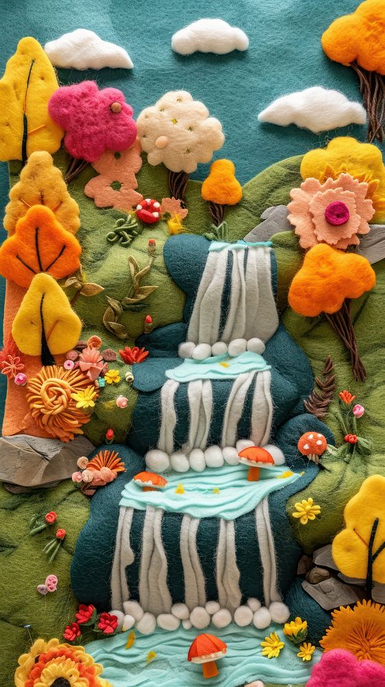 Wallpaper felt waterfall pattern textile | Free Photo - rawpixel