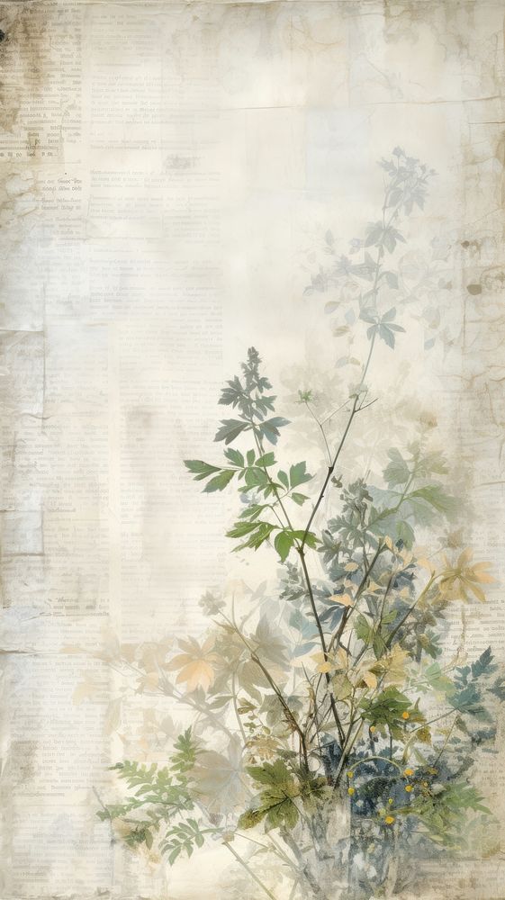 Wallpaper ephemera pale leaf painting | Premium Photo Illustration ...
