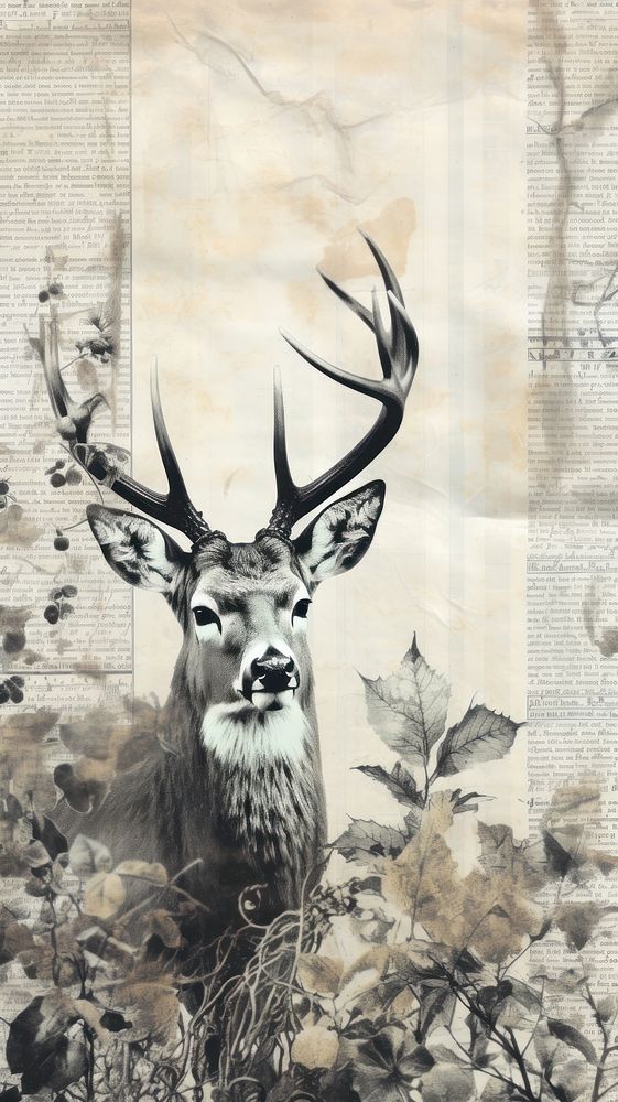 Wallpaper ephemera pale deer wildlife | Premium Photo Illustration ...