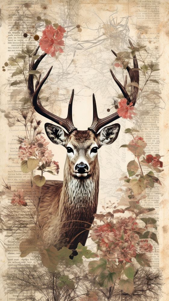 Wallpaper ephemera pale deer wildlife | Premium Photo Illustration ...