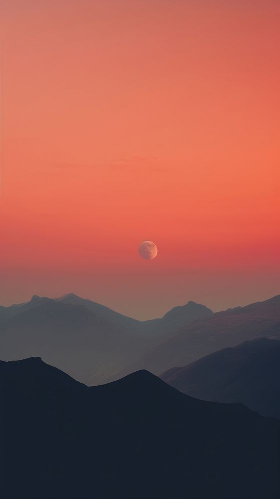 Minimal moon mountain landscape astronomy | Free Photo - rawpixel