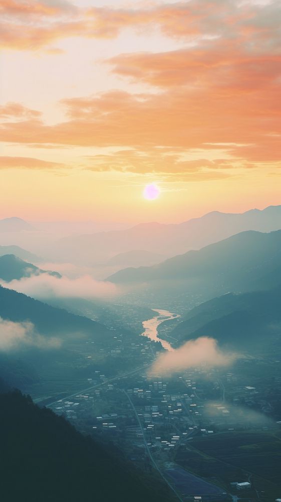 Photography minimal sunset hillside japan | Free Photo - rawpixel