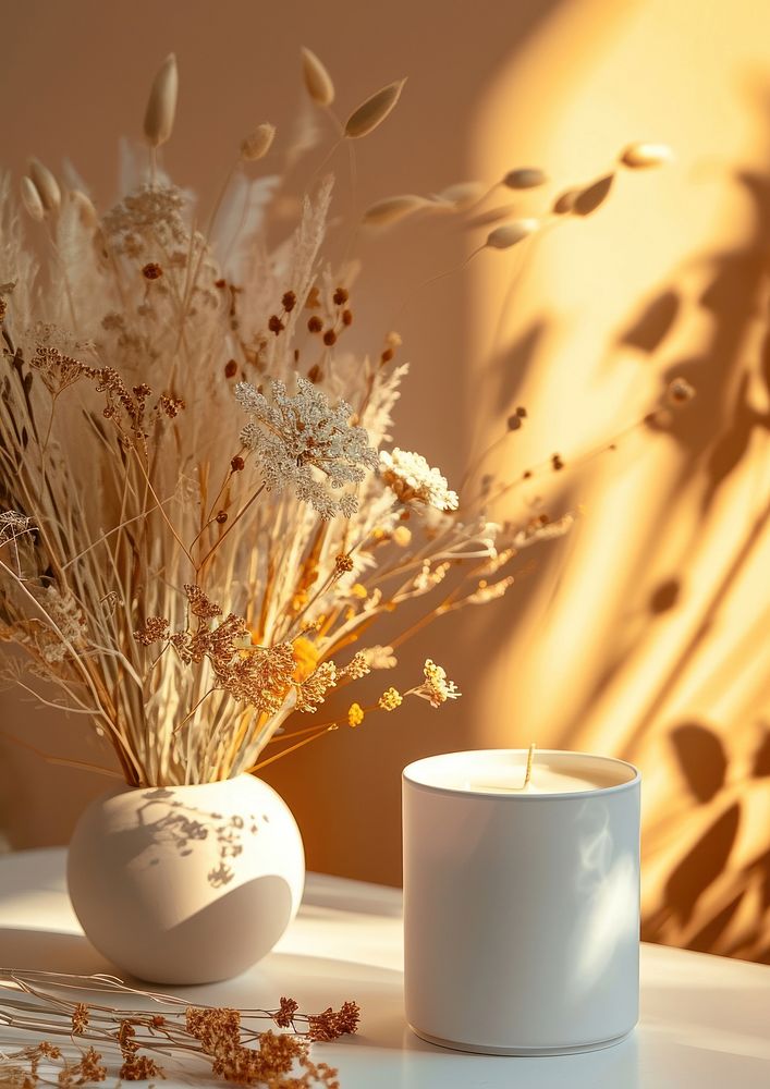 Candle packaging plant vase celebration. | Free Photo - rawpixel