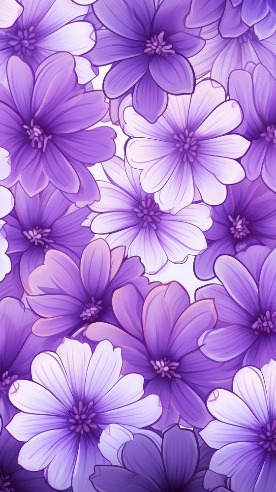 Cute purple flowers pattern background | Premium Photo Illustration ...