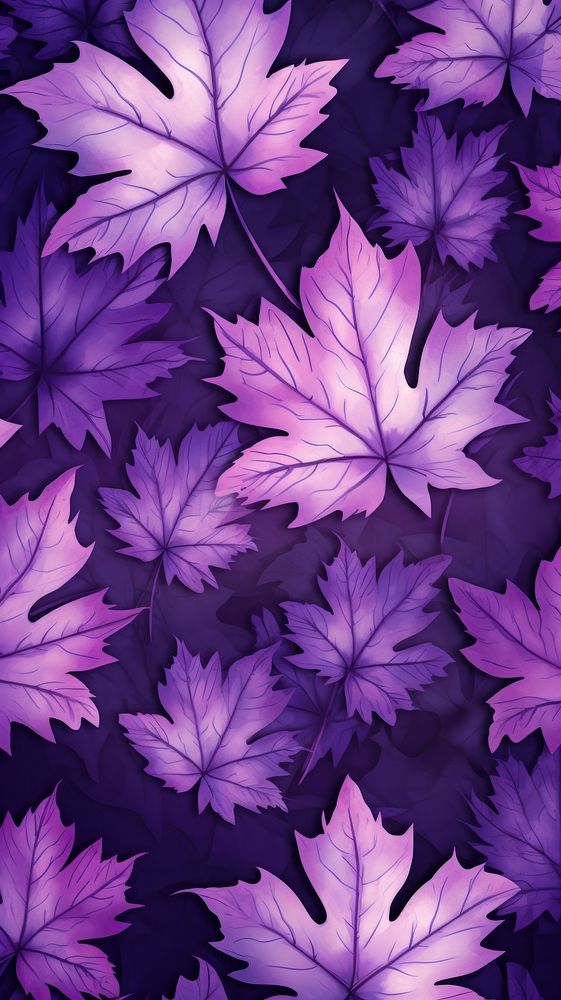 Cute purple maple leaf pattern | Free Photo Illustration - rawpixel