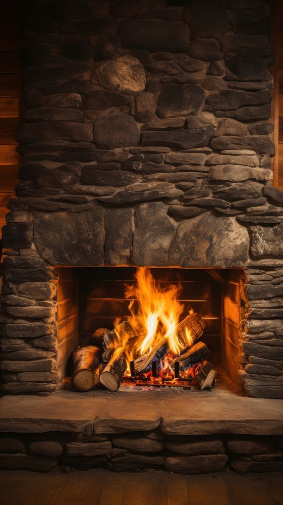 Fireplace hearth architecture illuminated. | Free Photo - rawpixel