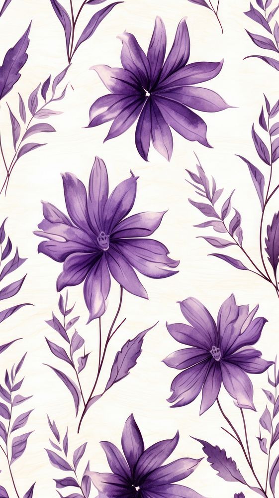 Simple purple botanical pattern background | Premium Photo Illustration ...