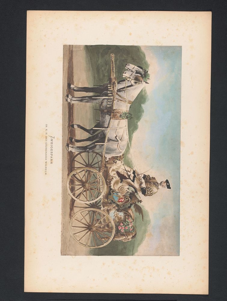 Koets met twee paarden, van | Free Photo Illustration - rawpixel