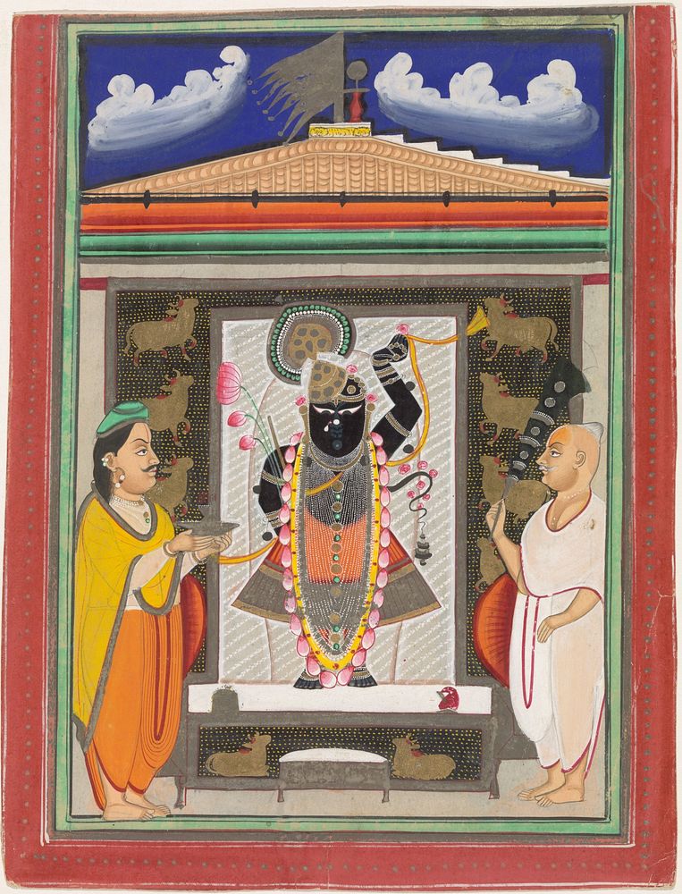 Shri Nath-Ji, met koeien (1700 | Free Photo Illustration - rawpixel