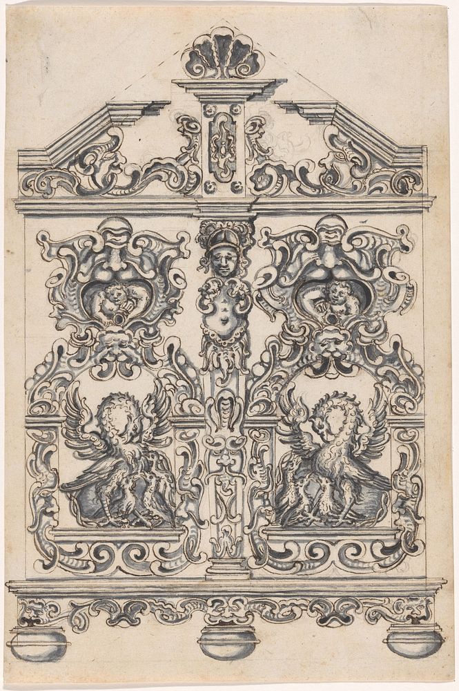 Tweedeurskast (c. 1660 - c | Free Photo Illustration - rawpixel