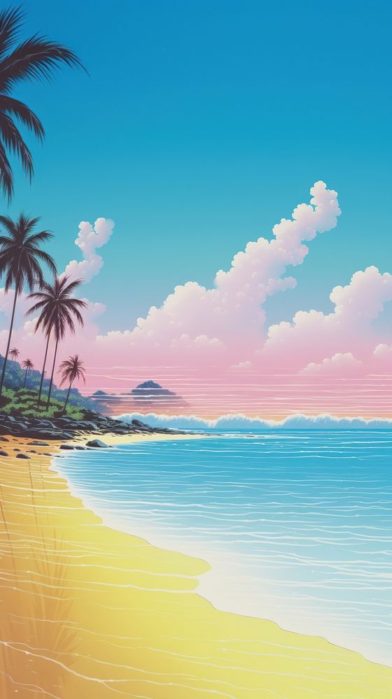 California beach wallpaper sky landscape | Premium Photo Illustration ...