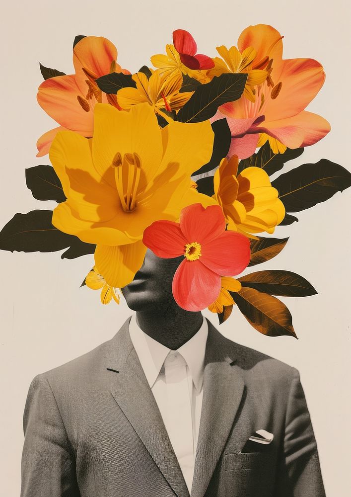 Cut paper collage man flower | Premium Photo Illustration - rawpixel