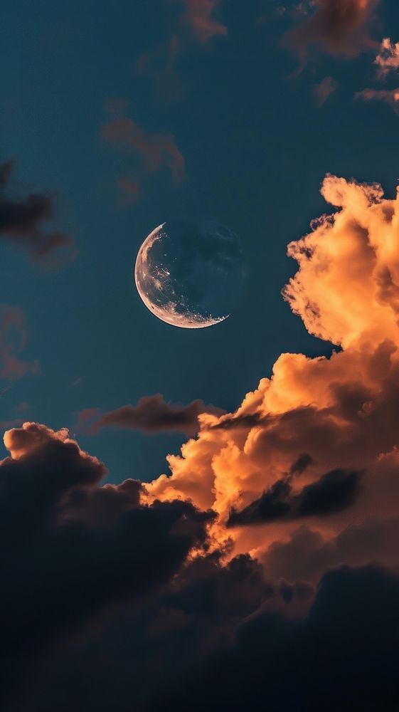 Bright crescent moon night sky | Free Photo - rawpixel